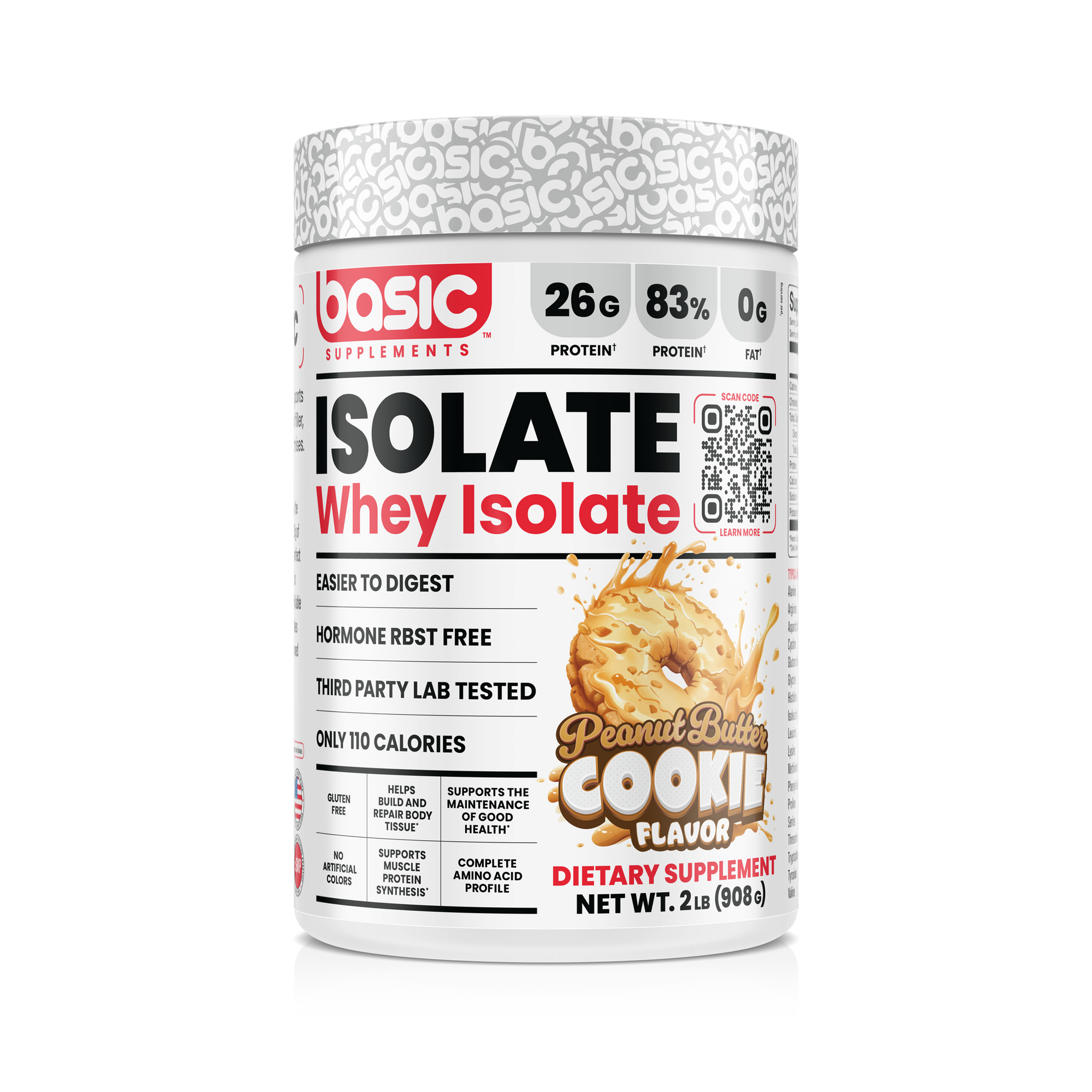 Whey Protein Isolate Peanut Butter Cookie Flavor | Basic Supplements