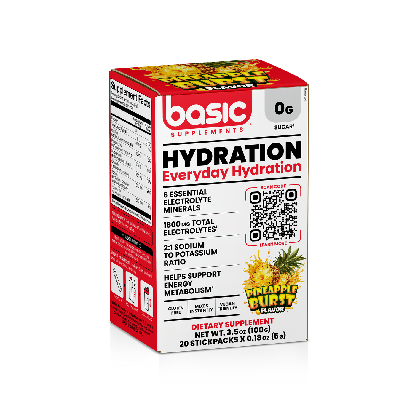 Hydration Powder In Pineapple Burst Flavour | Basic Supplements