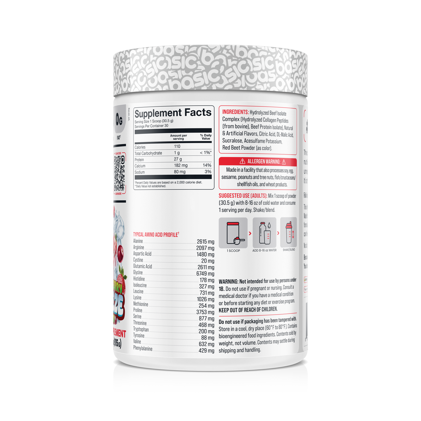 Basic Hydrolyzed Beef Isolate - Strawberry Breeze — Basic Supplements