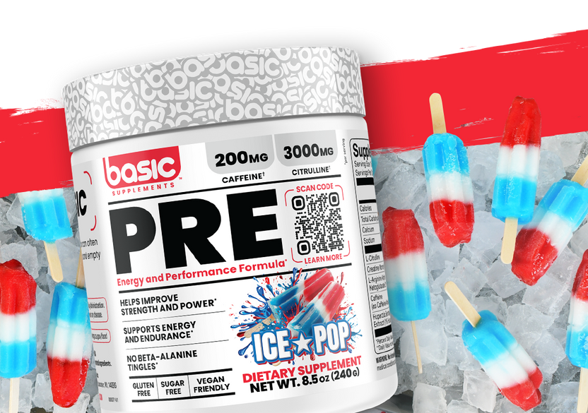 Pre-Workout Supplement Ice Pop Flavor | Basic Supplements